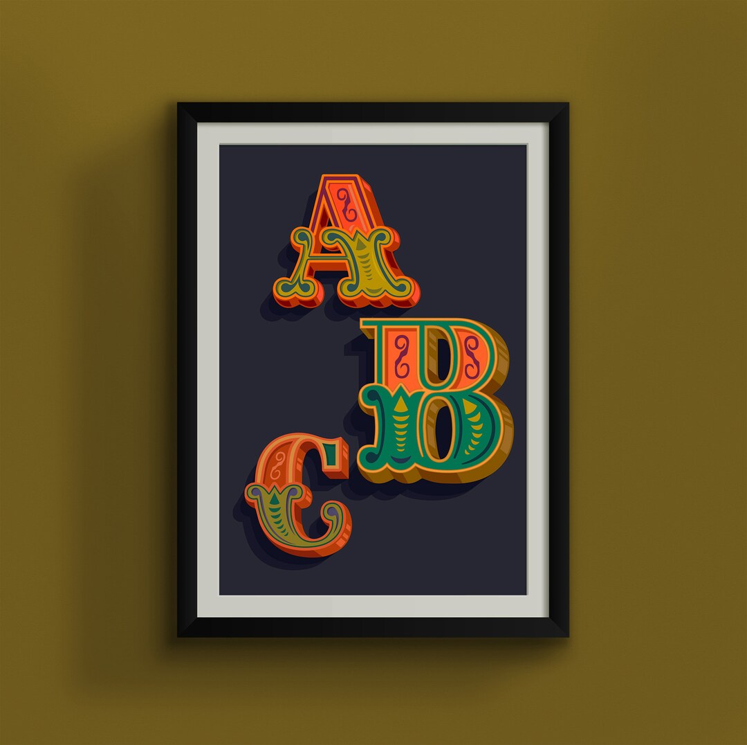A3 Circus Letters Digital Download, Carnival Letter Art, Digital Letter ...