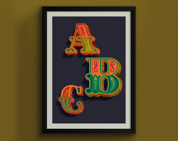 A3 Circus Letters Digital Download, Carnival Letter Art, Digital Letter ...