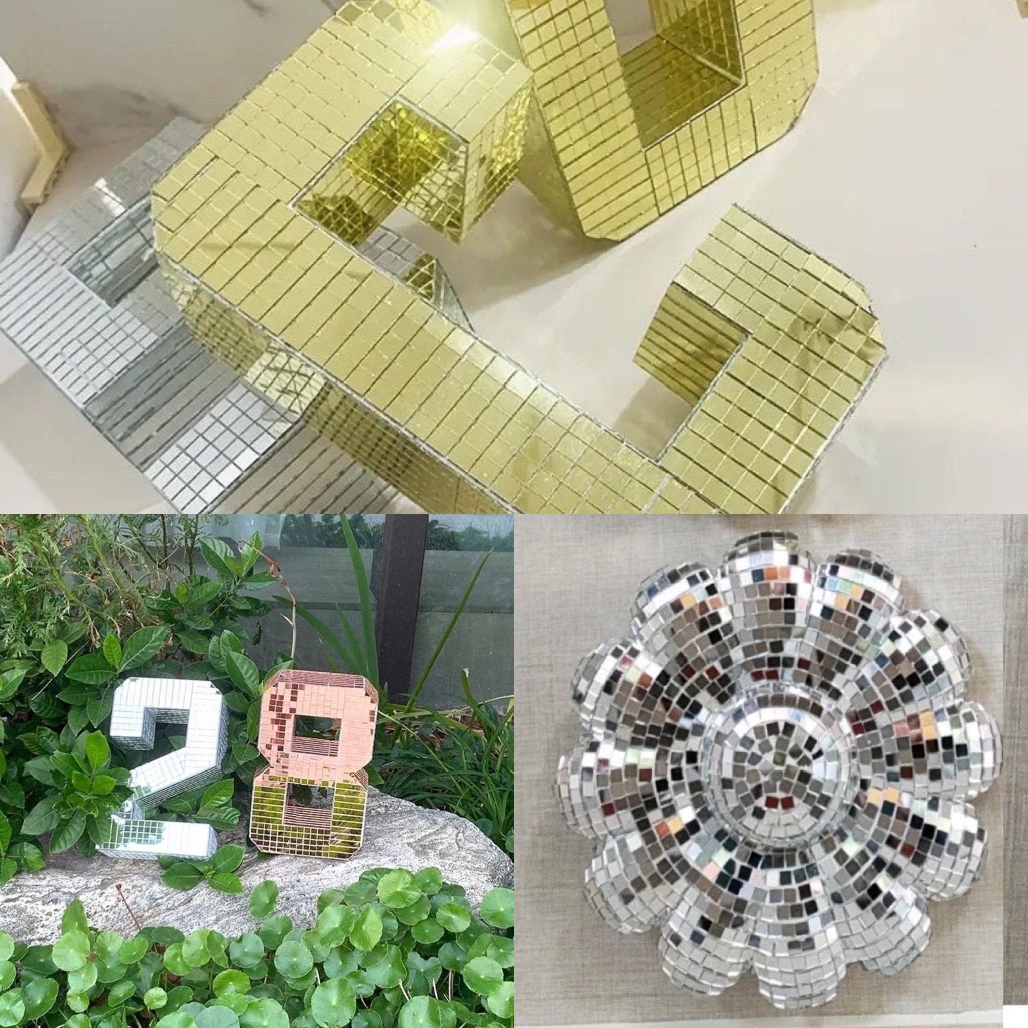 Silver Mirror Disco Ball Letters & Numbers for Party, Wedding, Baby ...