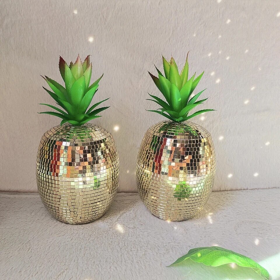 Disco Ball Pineapple. Gold Glitter Pineapple. Hawaii Tropical Fruit ...