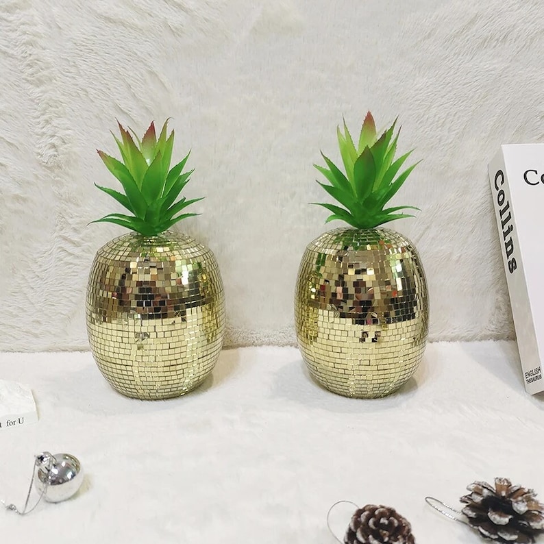 Disco Ball Pineapple. Gold Glitter Pineapple. Hawaii Tropical Fruit ...