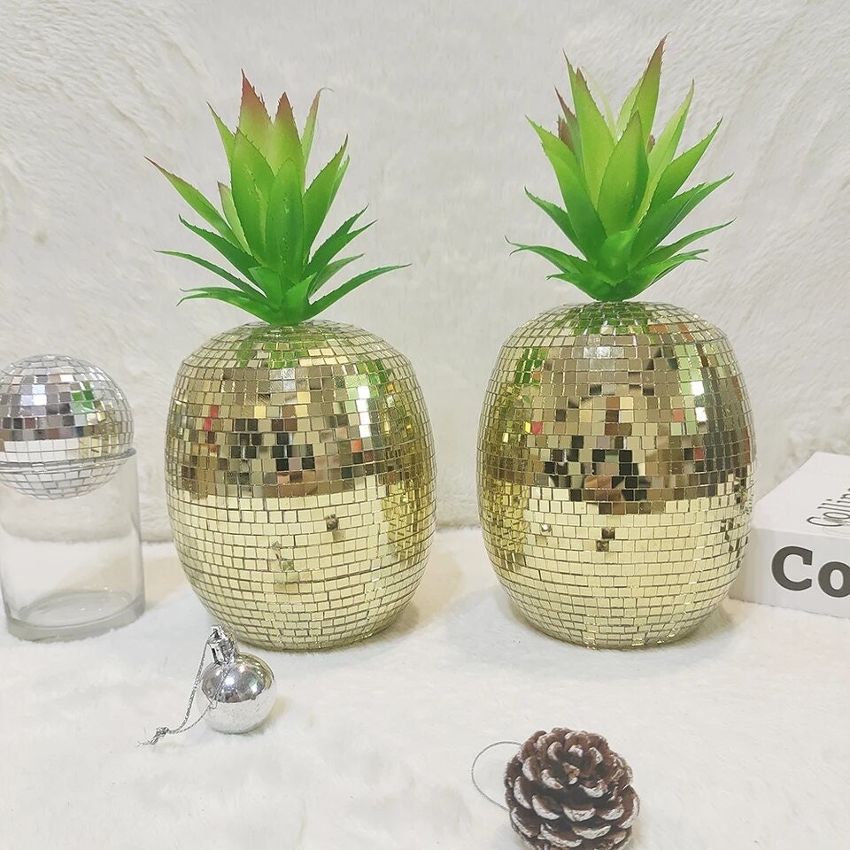Disco Ball Pineapple. Gold Glitter Pineapple. Hawaii Tropical Fruit ...