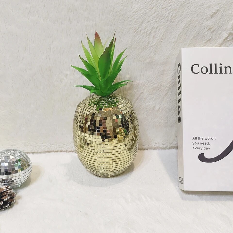 Disco Ball Pineapple. Gold Glitter Pineapple. Hawaii Tropical Fruit ...