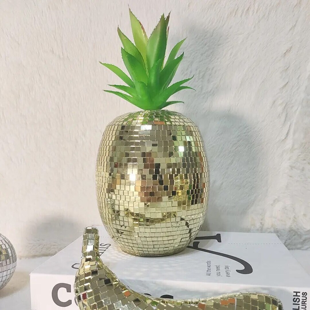 Disco Ball Pineapple. Gold Glitter Pineapple. Hawaii Tropical Fruit ...