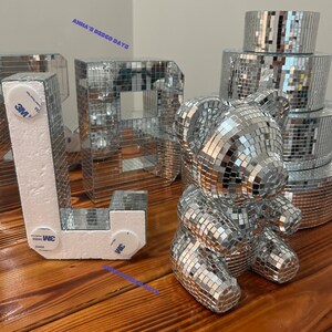 Silver Mirror Disco Ball Letters & Numbers for Party, Wedding, Baby ...