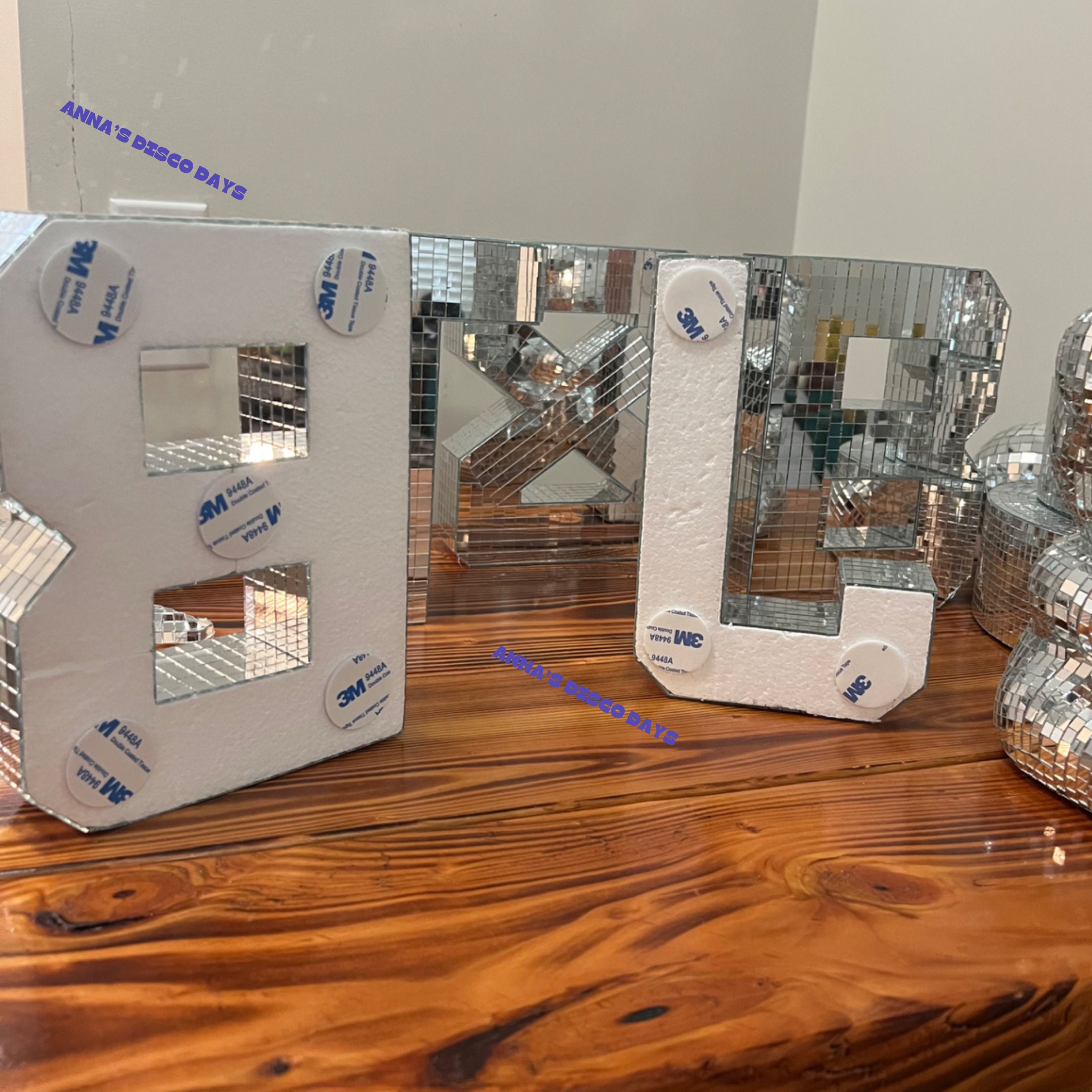 Silver Mirror Disco Ball Letters & Numbers for Party, Wedding, Baby ...