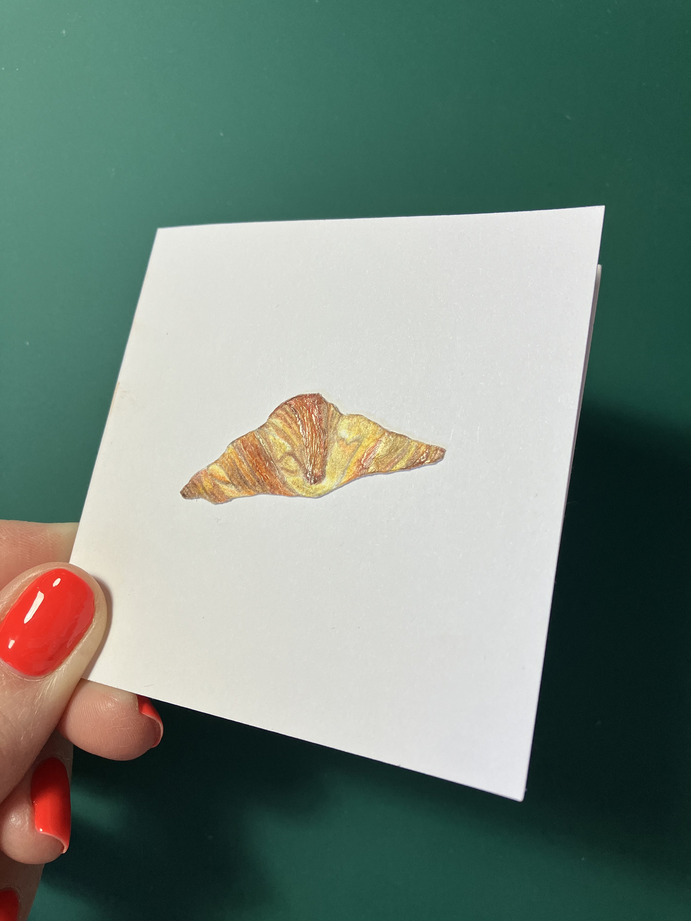 Original 3D Hand Drawn Croissant Card: Illustrated Card, Blank Card - Etsy