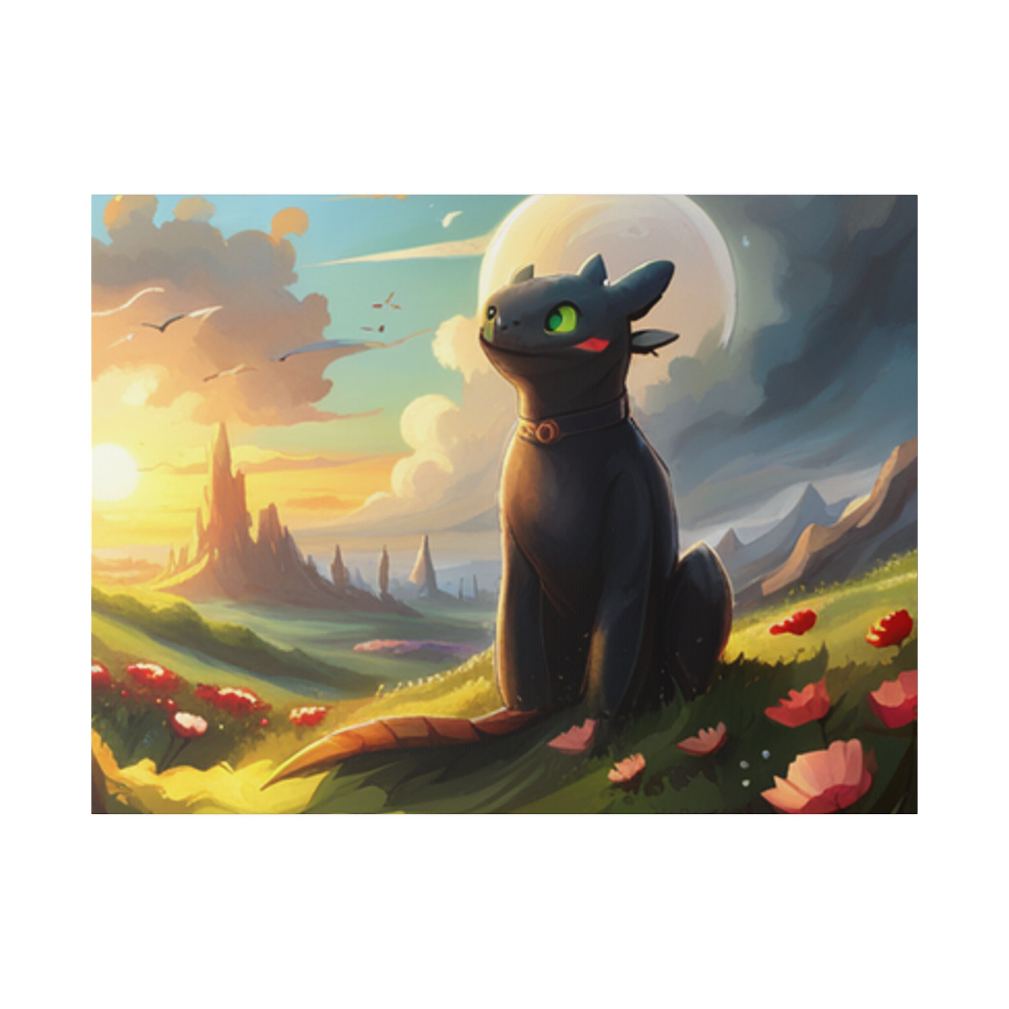Beautiful Wall Art With Toothless From How to Train Your Dragon Matte ...
