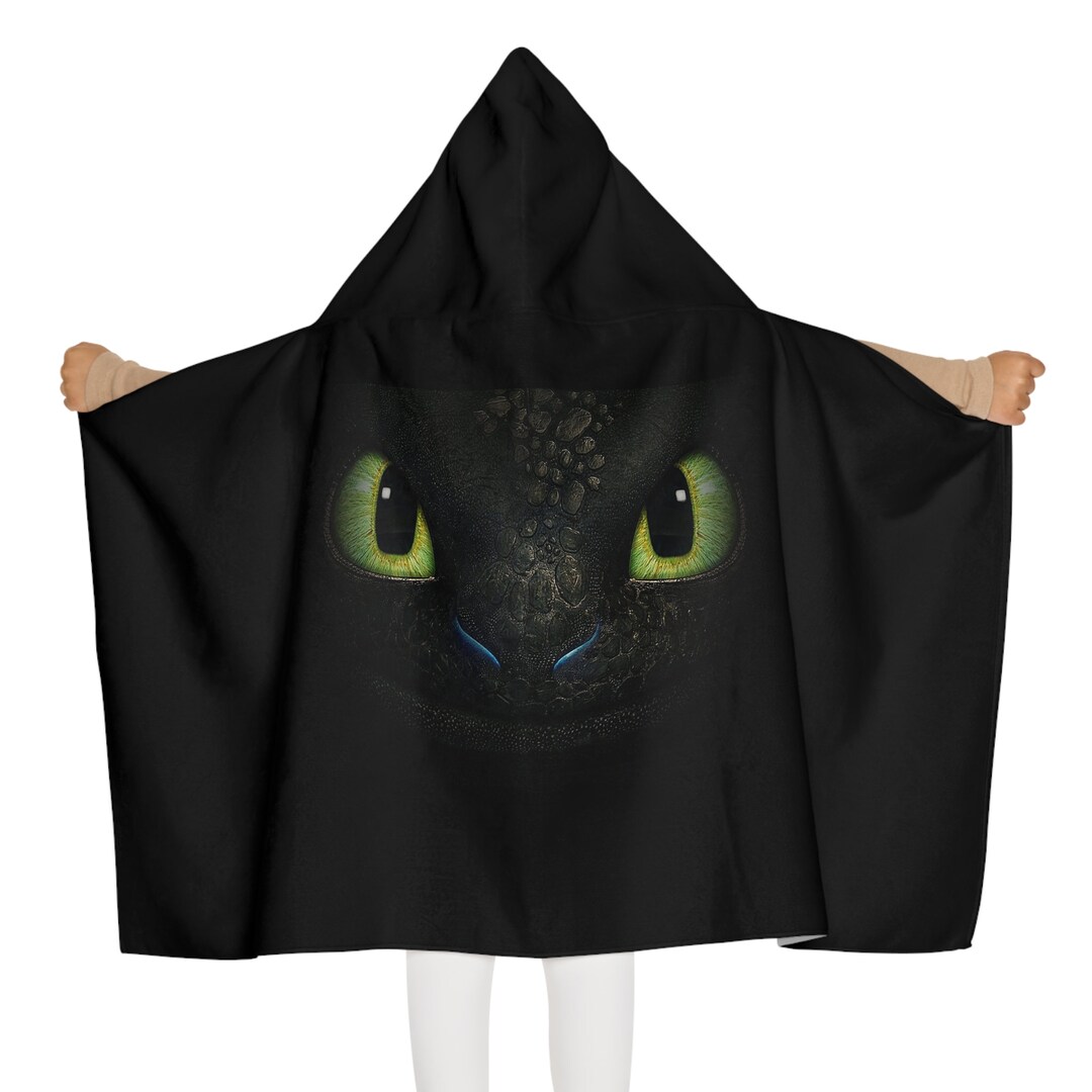 Toothless From How to Train Your Dragon Youth Hooded Towel in Black - Etsy