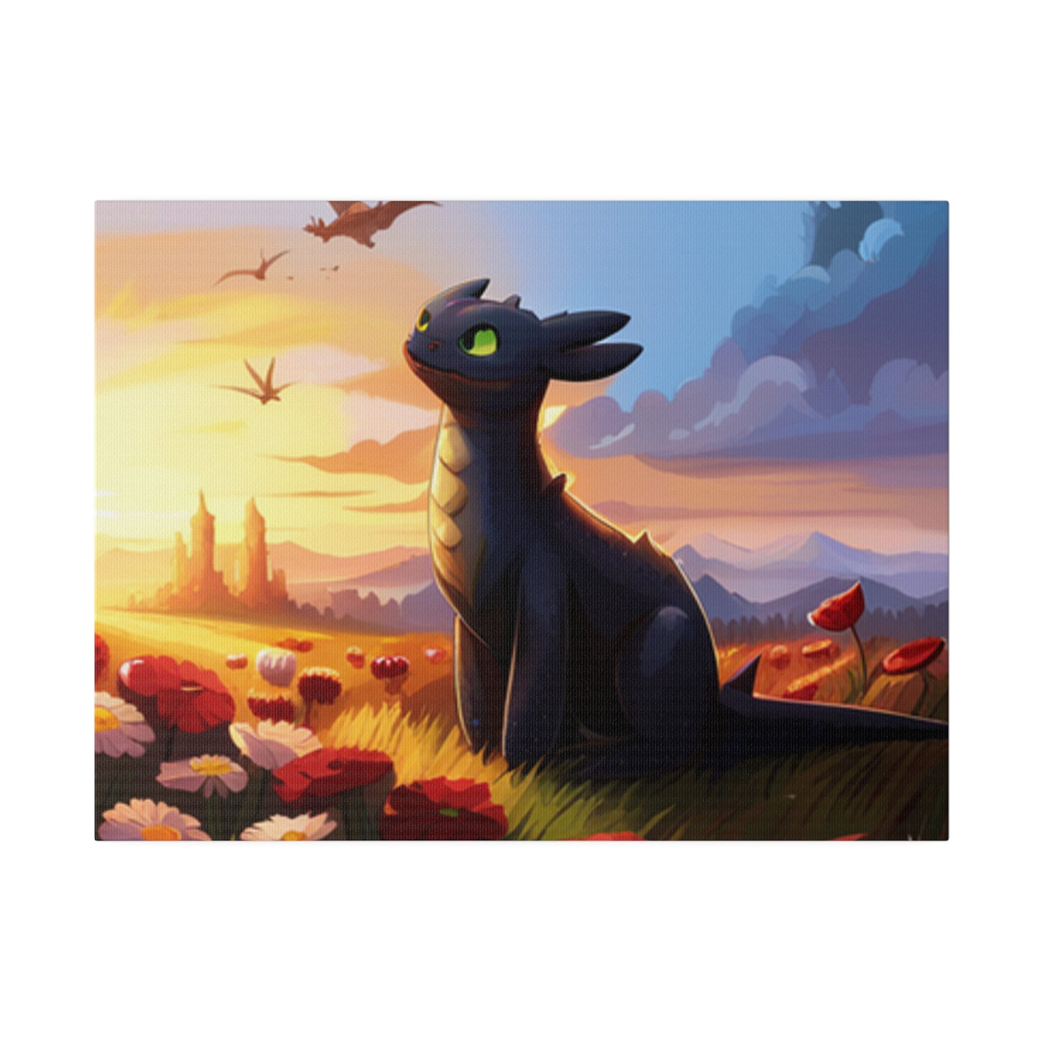 Beautiful Wall Art Featuring Toothless From How to Train Your Dragon ...