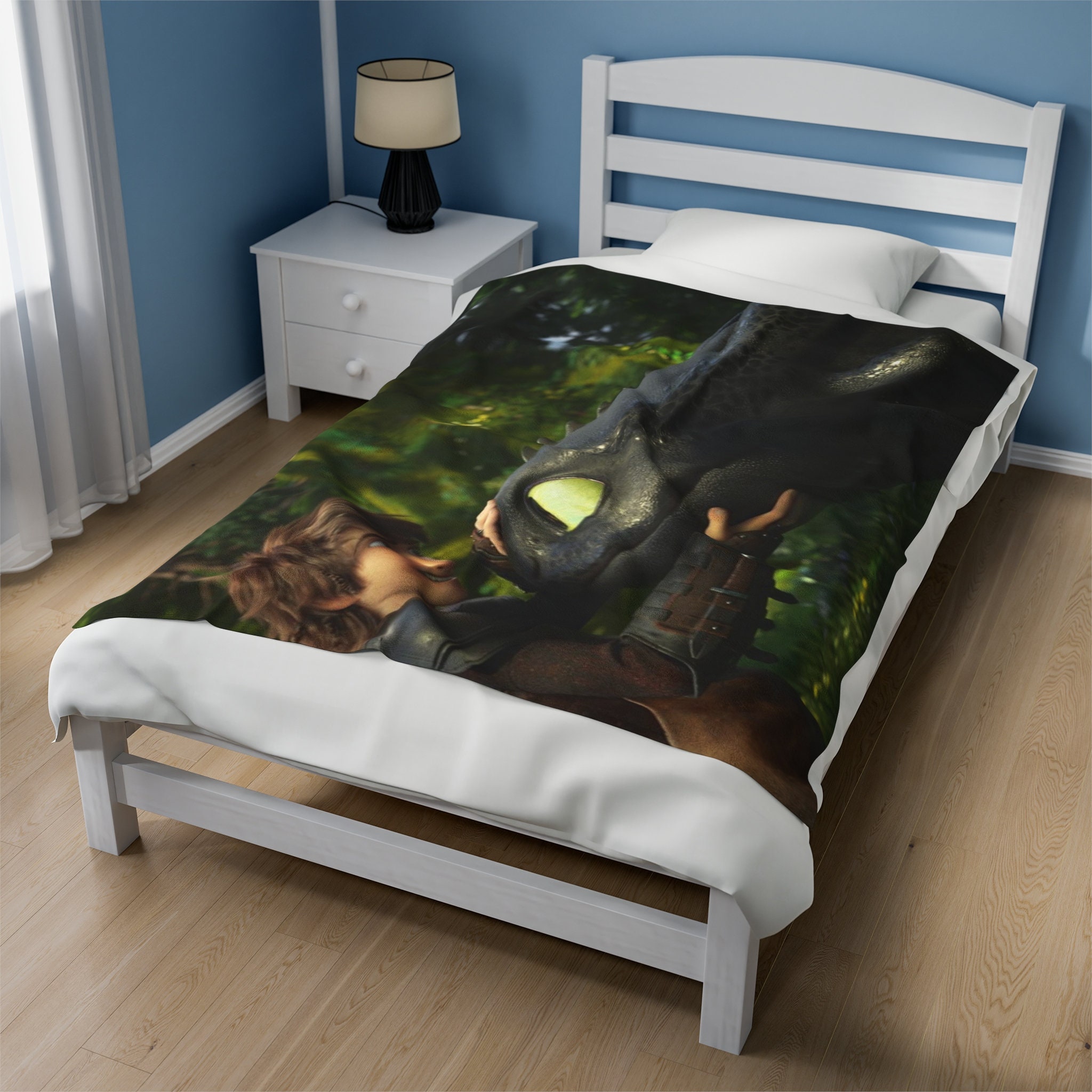 Hiccup and Toothless Velveteen Plush Blanket - Etsy