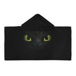 Toothless From How to Train Your Dragon Youth Hooded Towel in Black - Etsy