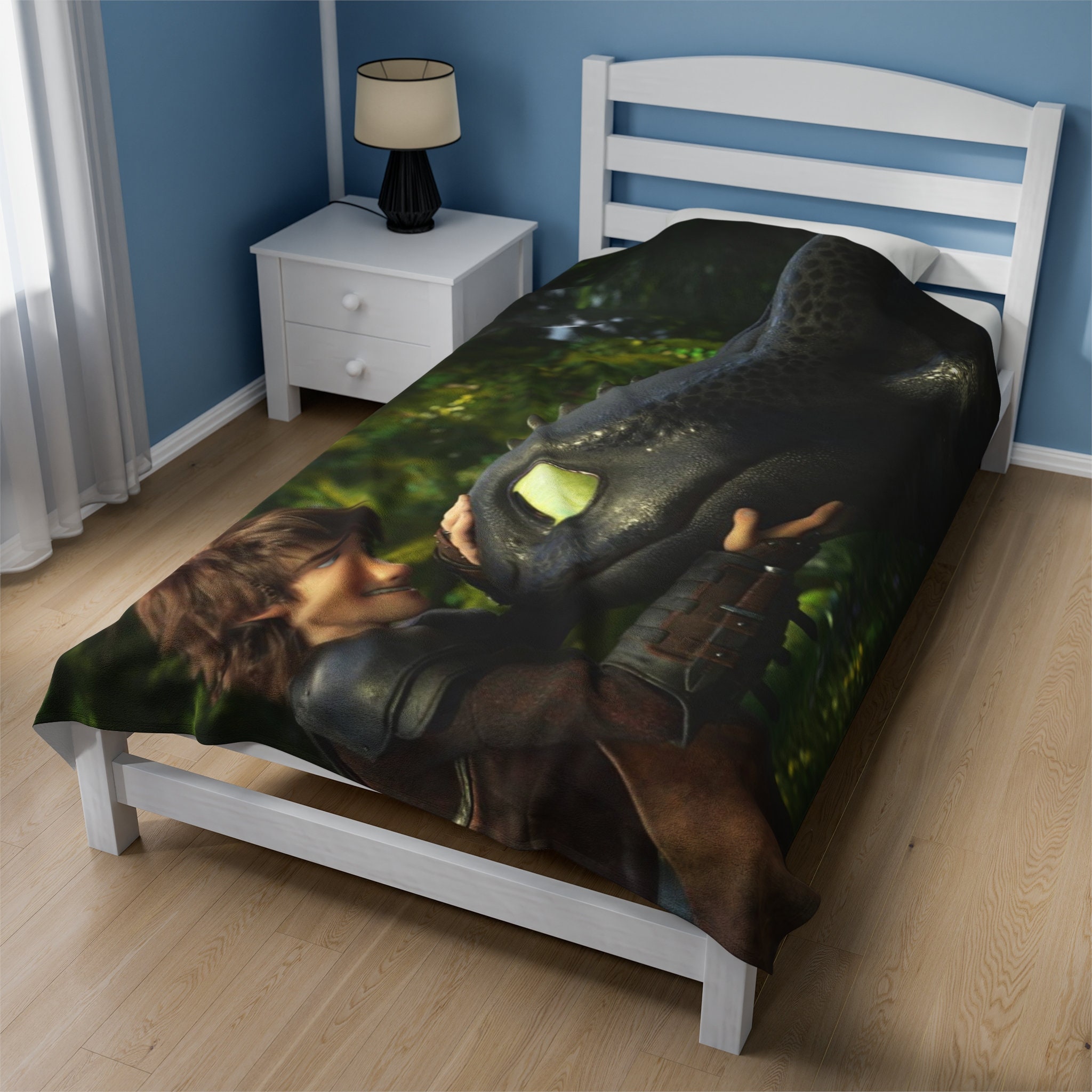 Hiccup and Toothless Velveteen Plush Blanket - Etsy