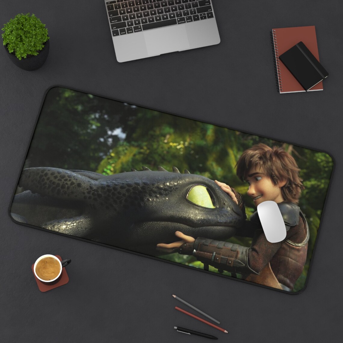 Desk Mat Featuring Hiccup and Toothless From How to Train Your Dragon ...
