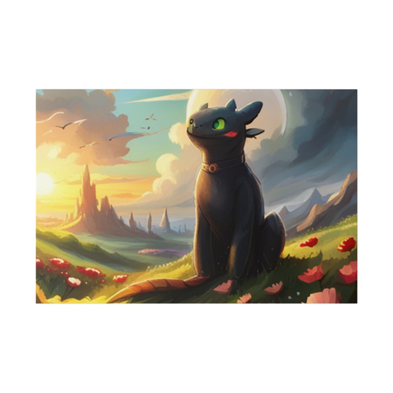 Beautiful Wall Art With Toothless From How to Train Your Dragon Matte ...