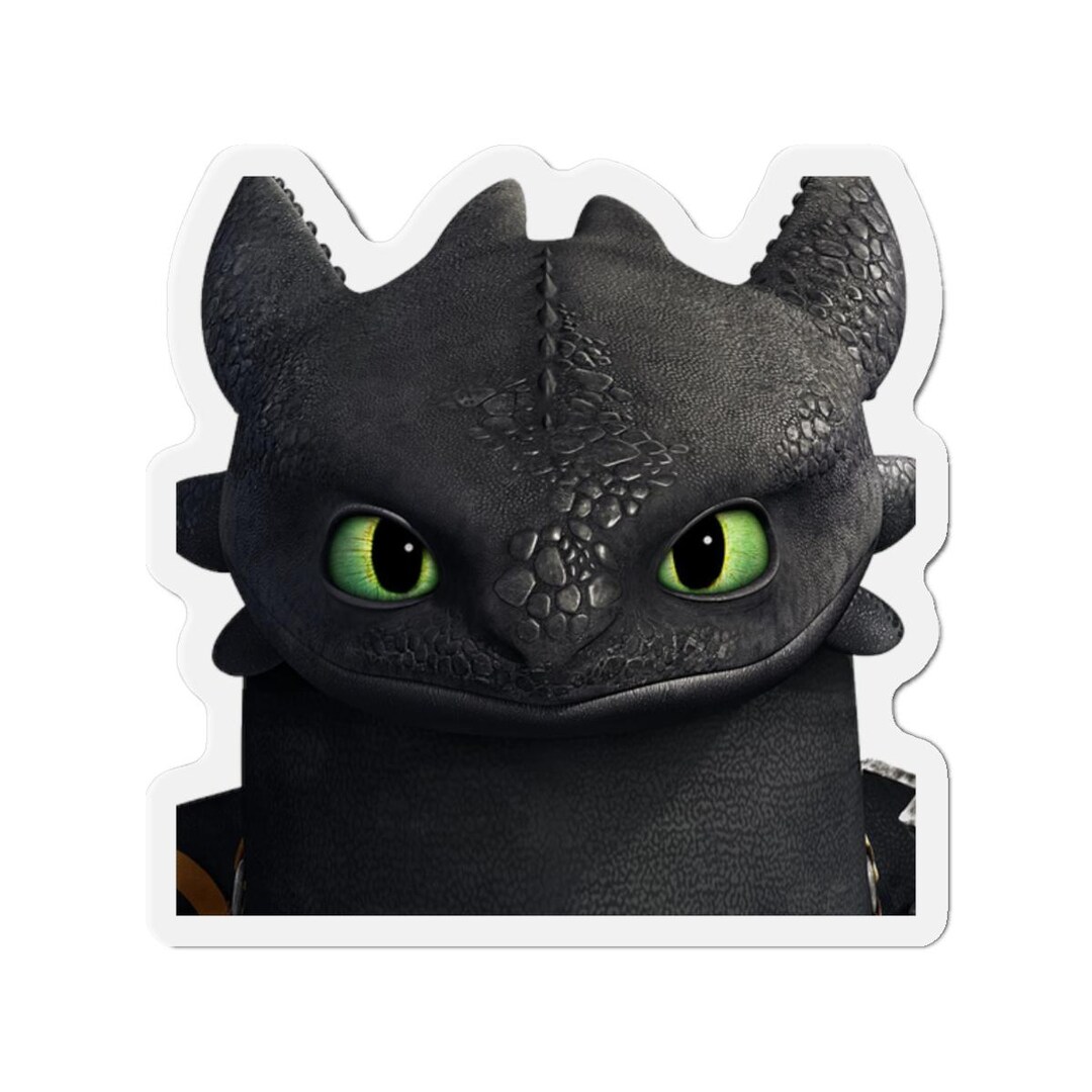 Toothless Dragon Die Cut Magnet | Black Dragon Face Fridge Magnet - Etsy