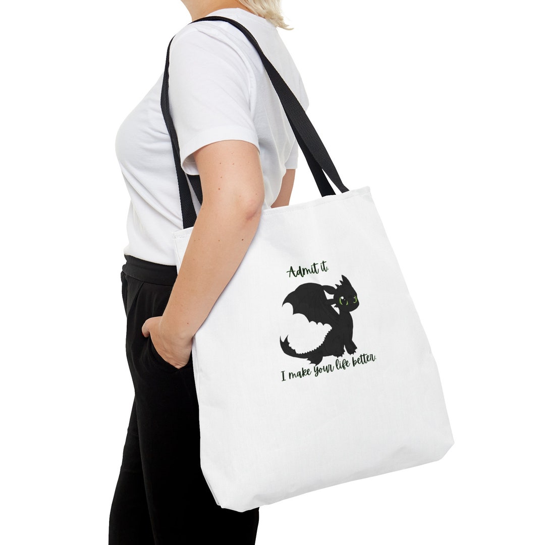 Funny Tote Bag (AOP) Featuring Toothless the Dragon - Etsy