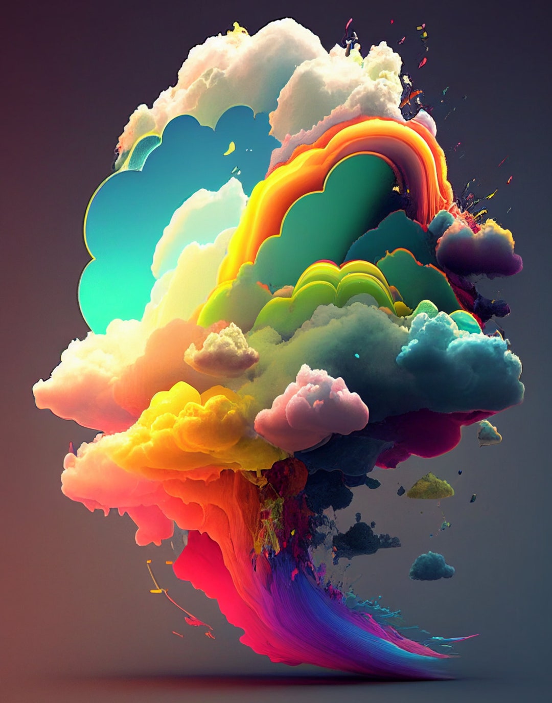 Rainbow Cloud - Etsy