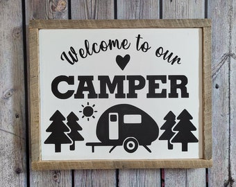 Welcome to Our Camper Wooden Round Sign - Etsy