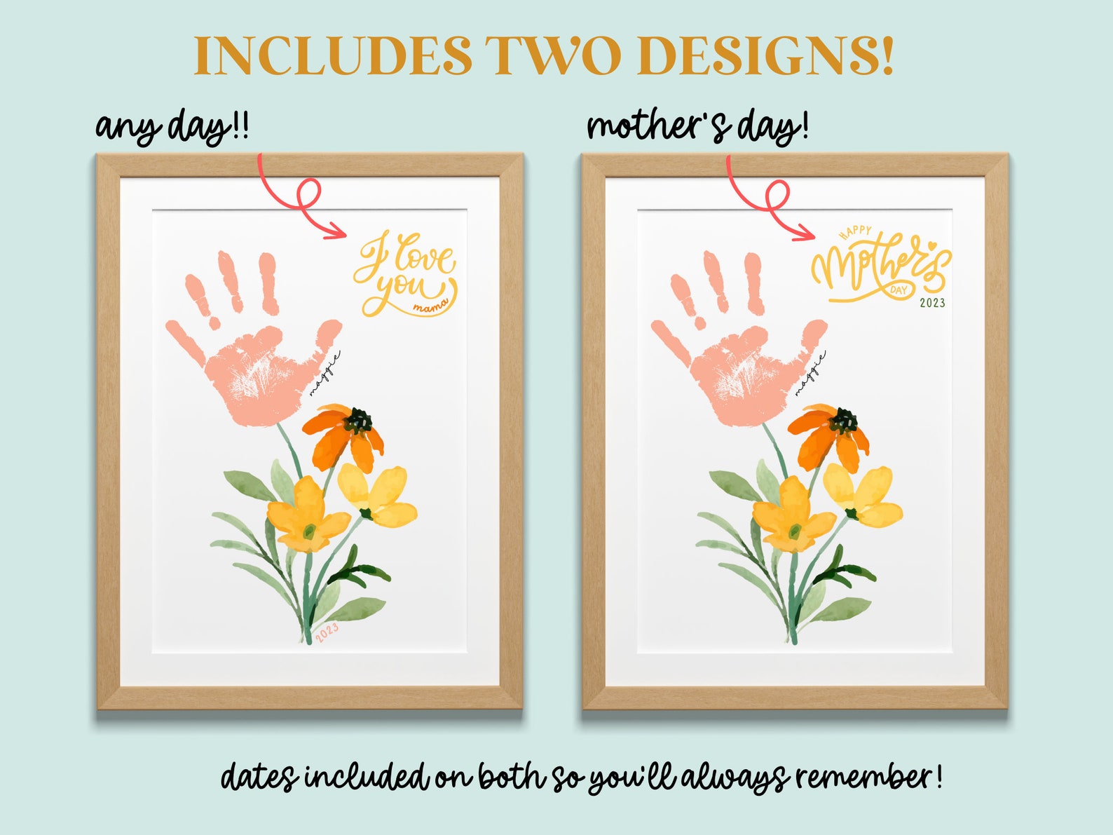 Flower Bouquet Handprint Craft, Printable for Mom and Grandmothers on ...