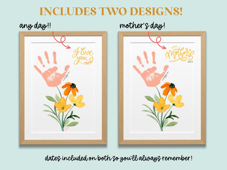 Flower Bouquet Handprint Craft, Printable for Mom and Grandmothers on ...