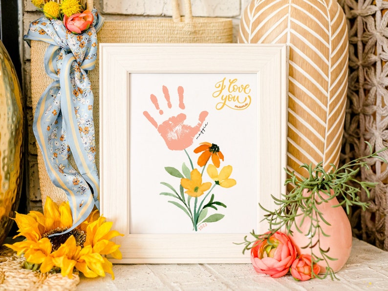 Flower Bouquet Handprint Craft, Printable for Mom and Grandmothers on ...