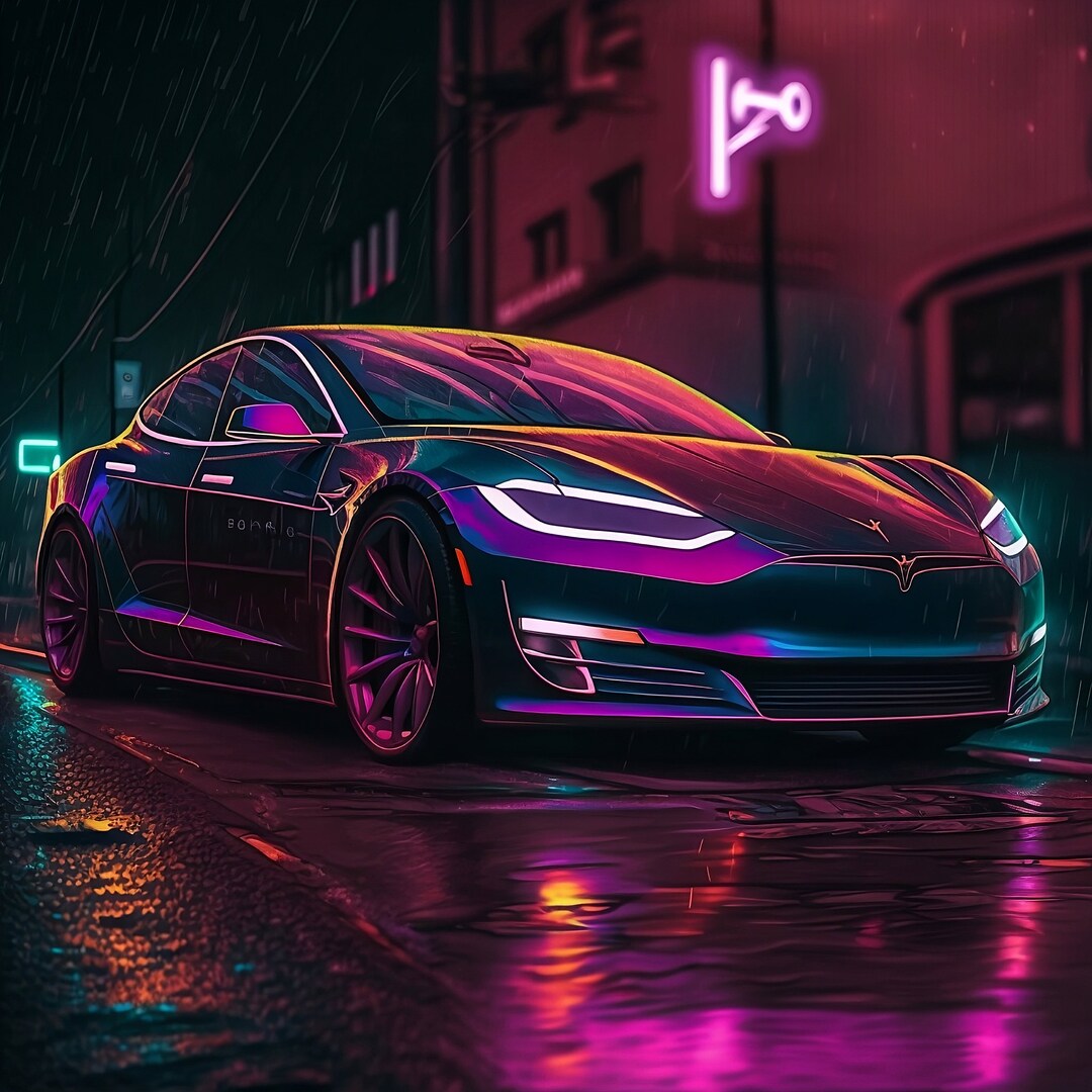 Tesla - Neon Color - Digital Art Gift - Digital Download Art - Custom ...