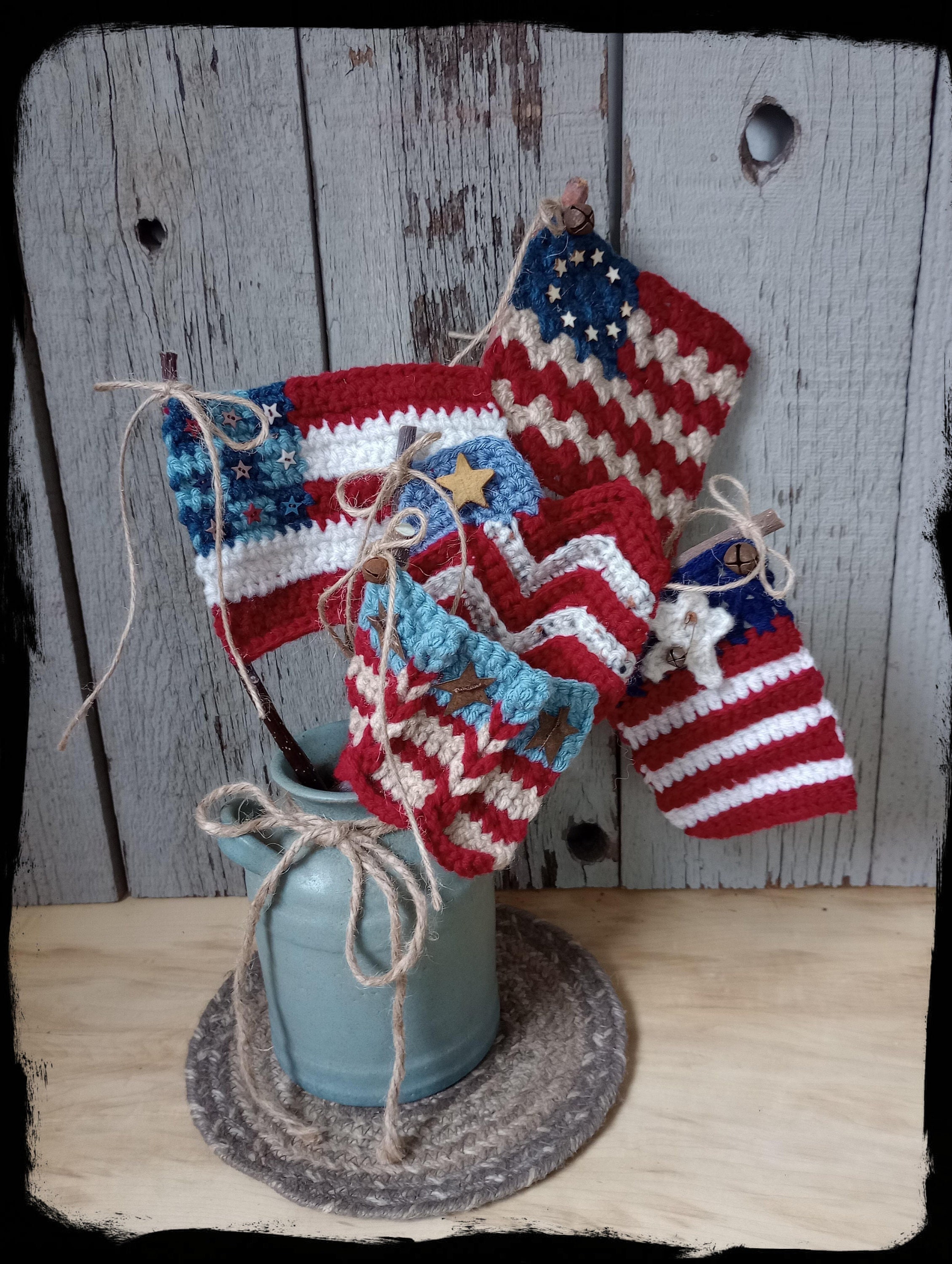 PDF Pattern Patriotic Flags Crochet Pattern USA American - Etsy