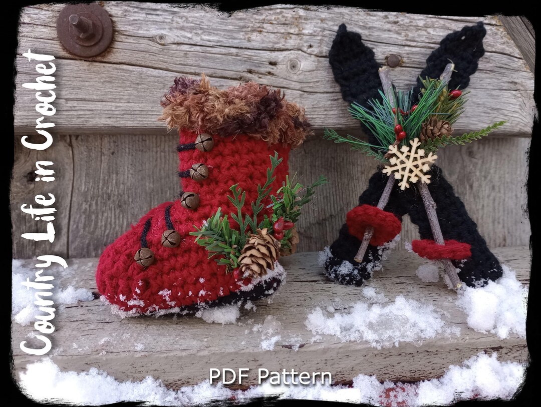 PDF Pattern Ski Boots and Skis Crochet Pattern Winter Snow - Etsy