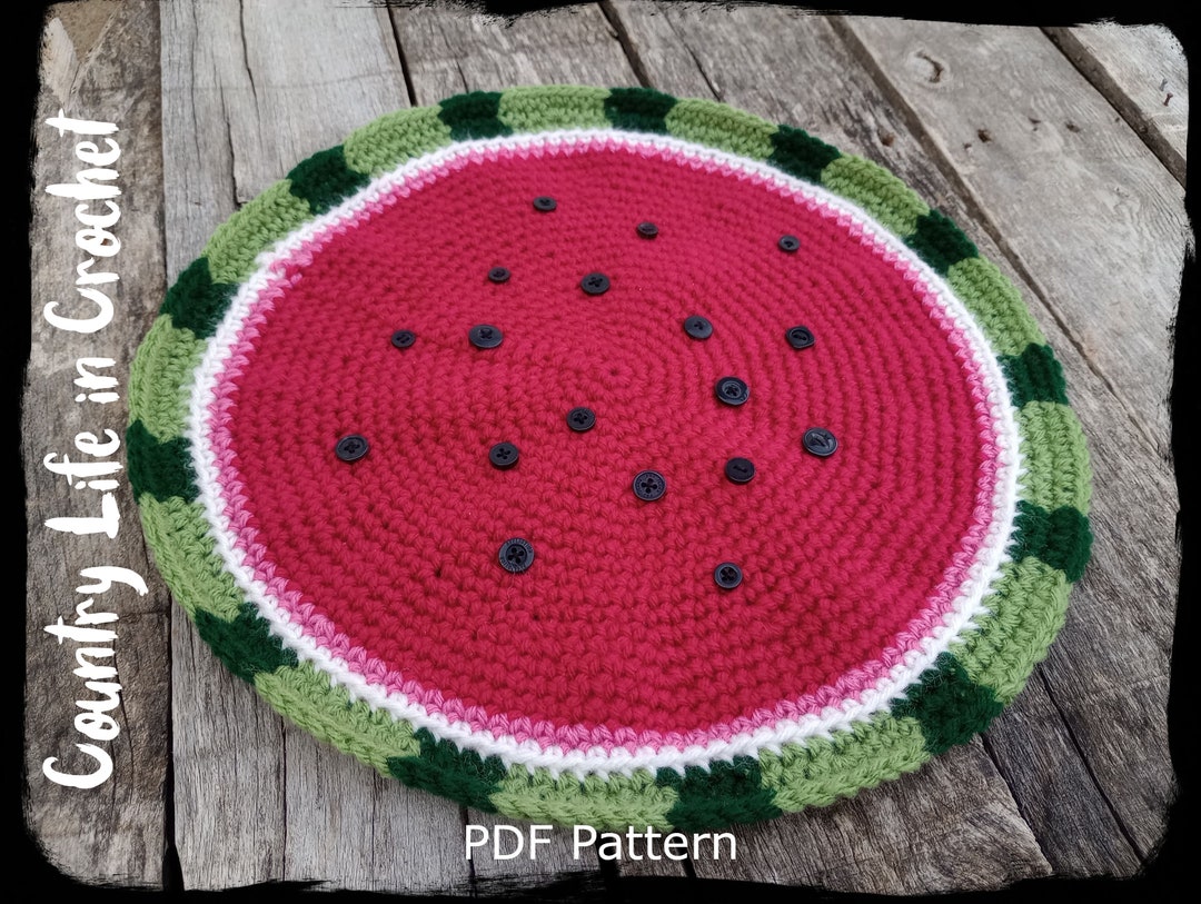 PDF Pattern, Watermelon Slice Crochet Pattern, Watermelon Table Topper ...
