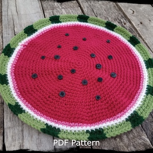PDF Pattern, Watermelon Slice Crochet Pattern, Watermelon Table Topper ...