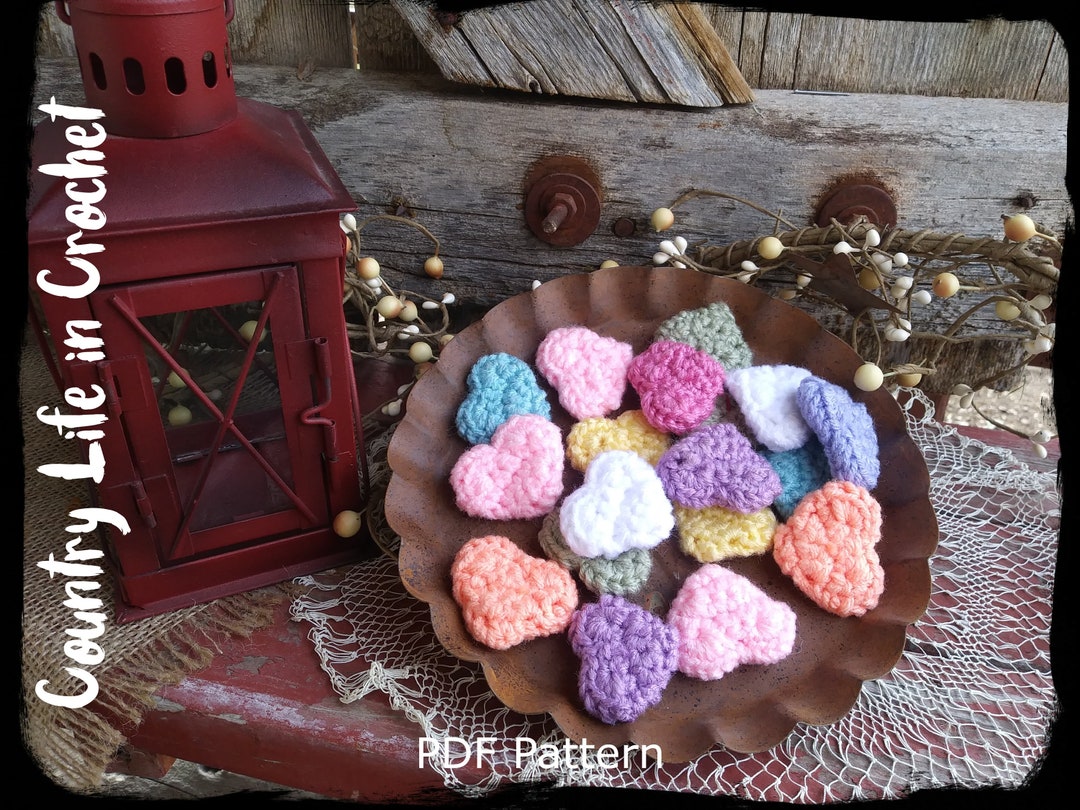 Candy Hearts Crochet Pattern, Conversation Valentine's Day Hearts, Bowl ...