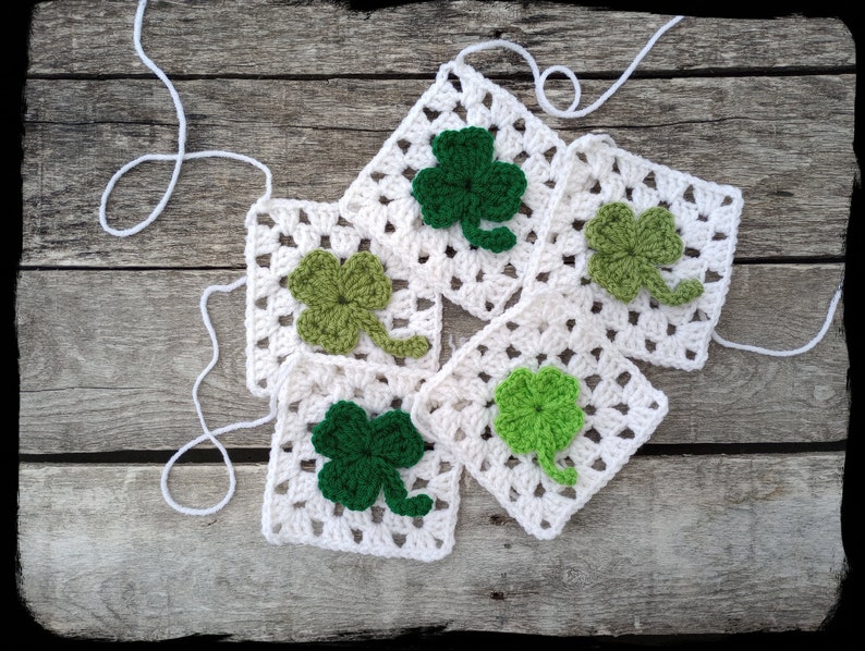 Shamrock Granny Square Crochet Pattern: St. Patrick's Day Afghan (PDF ...