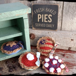 PDF Pattern, Miniature Summer Pie Crochet Pattern, 4th of July ...