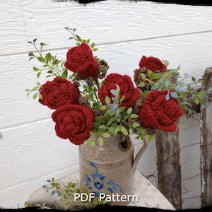 Long Stem Roses Crochet Pattern, Red Roses, Easy Crochet Tutorial ...