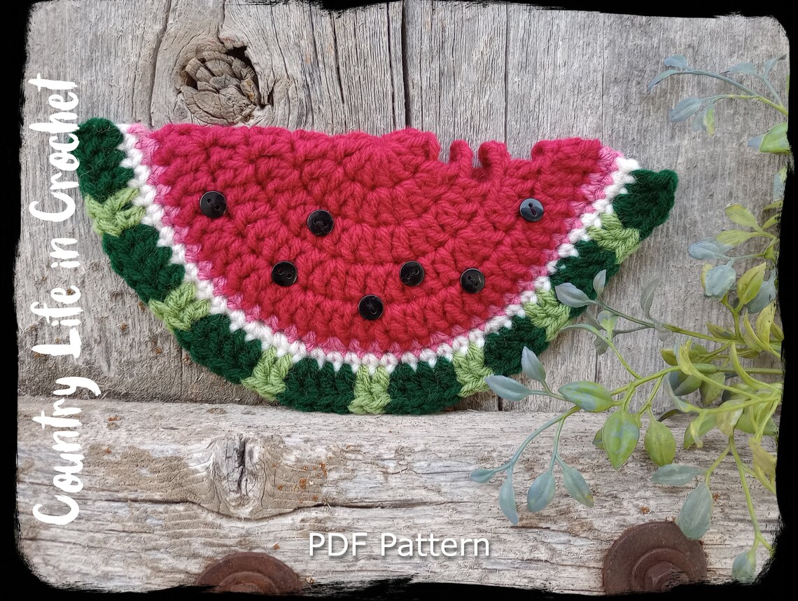 PDF Pattern Watermelon Slice Crochet Pattern Watermelon - Etsy