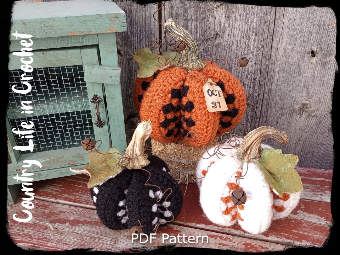 Primitive Crochet Pumpkin Pattern: Mandala Halloween Fall Decor (PDF ...