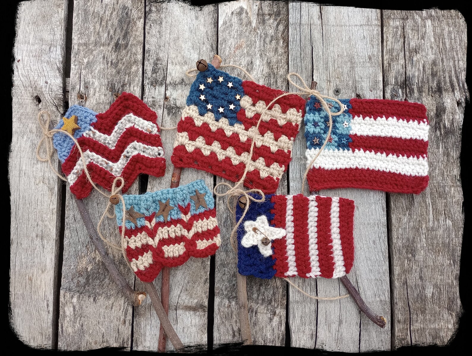 PDF Pattern Patriotic Flags Crochet Pattern USA American - Etsy