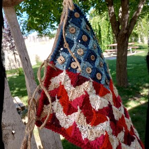 PDF Pattern, Patchwork Flag Crochet Pattern, Granny Square Flag, Crochet Flag Mini Quilt, 4th of ...