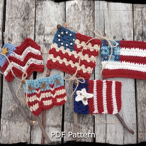 Patriotic Flags Crochet Pattern: Americana Decor (PDF Pattern), Flag ...