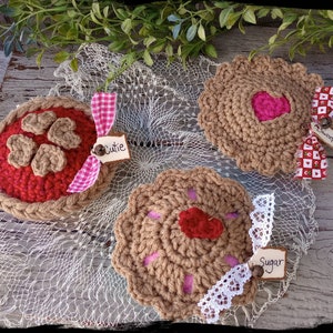 Miniature Heart Pies Crochet Pattern, Valentine Sweet Pies Crochet ...