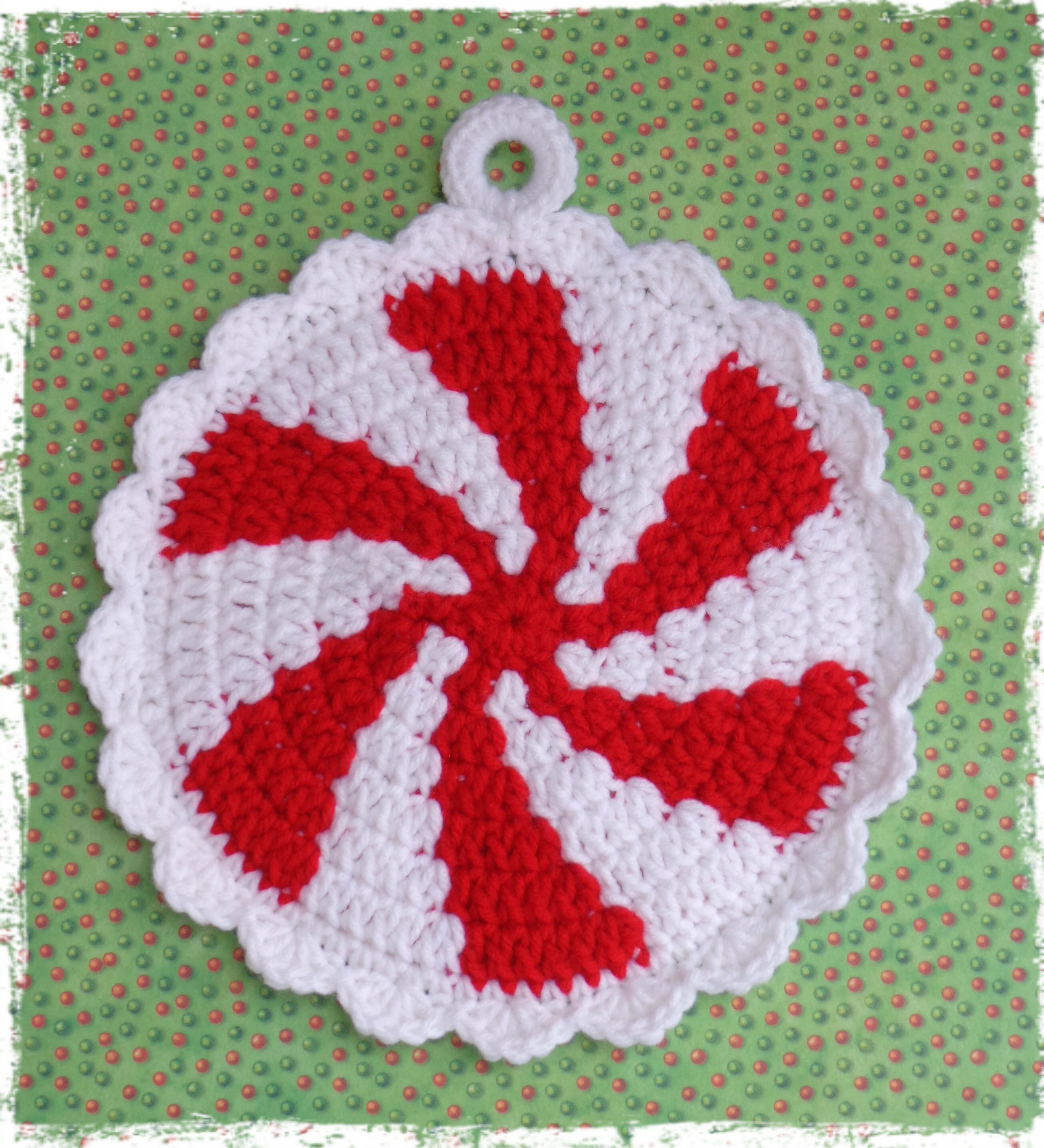 Peppermint Swirl Potholder Crochet Pattern: Holiday Kitchen Decor (PDF ...