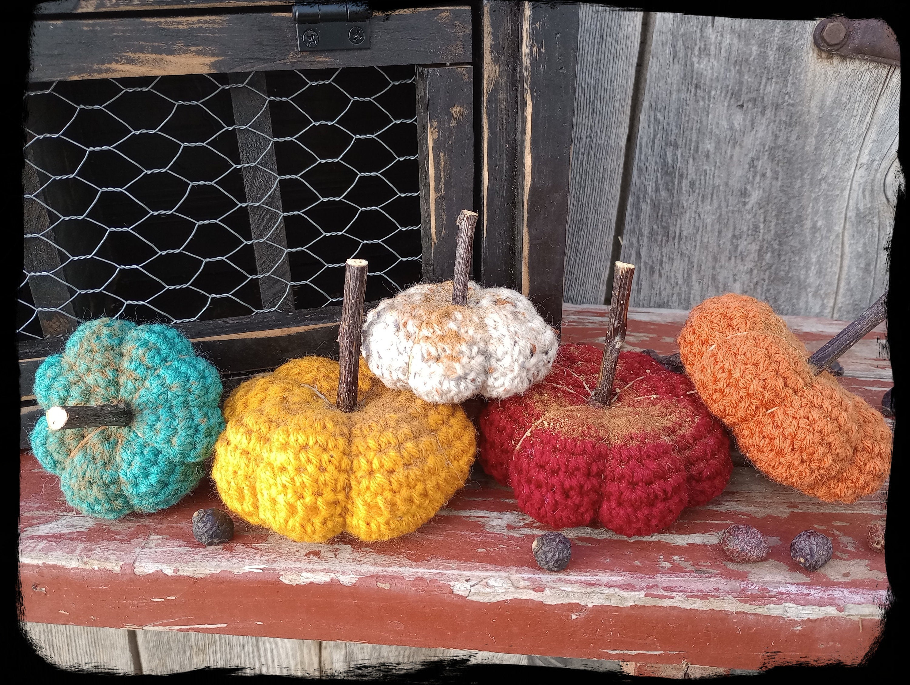Mini Pumpkins and Gourds Crochet Pattern Primitive Pumpkins - Etsy
