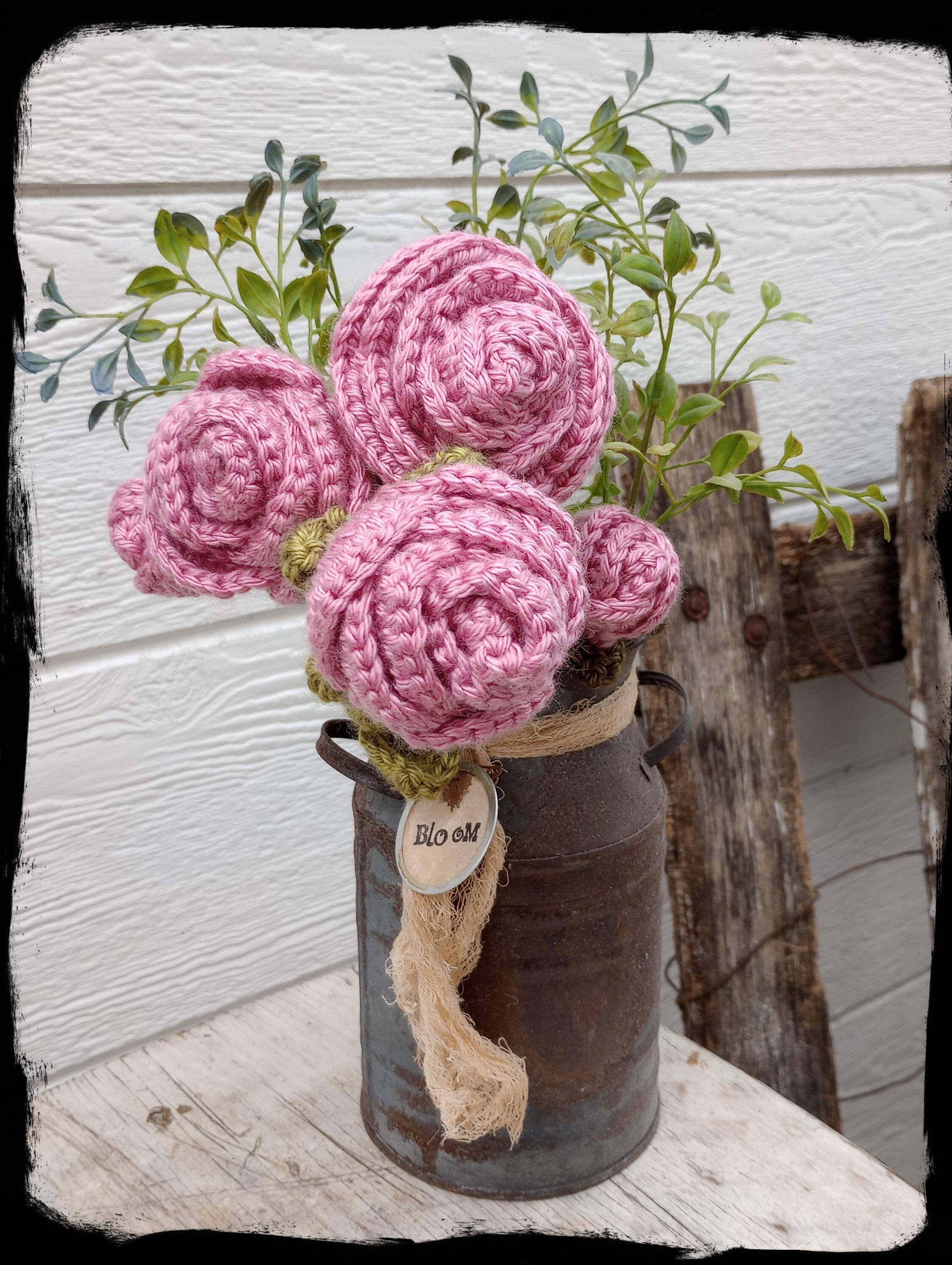 Old-fashioned Roses Crochet Pattern, Cabbage Roses, Easy Crochet ...