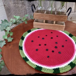 PDF Pattern, Watermelon Slice Crochet Pattern, Watermelon Table Topper ...