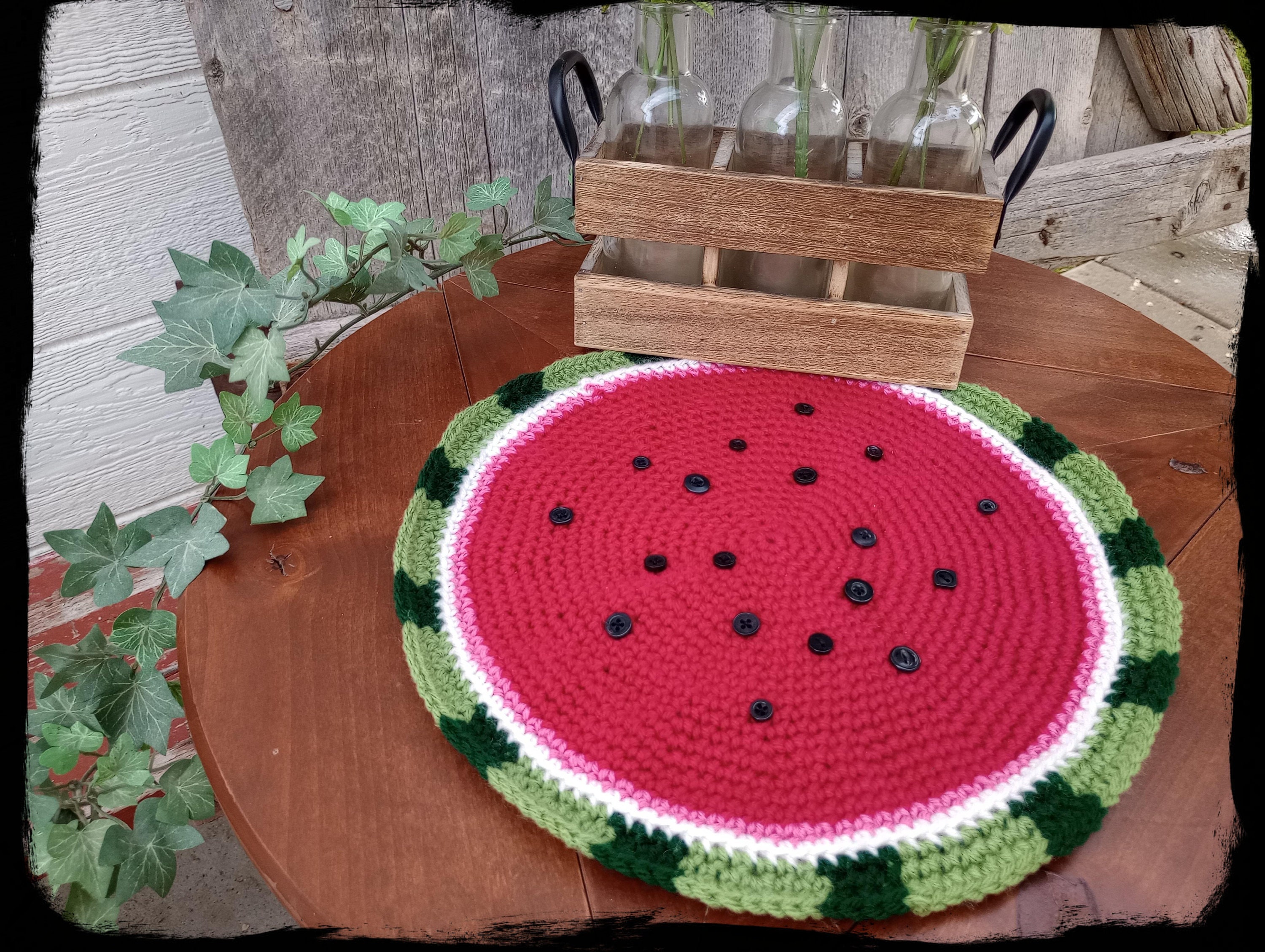 PDF Pattern, Watermelon Slice Crochet Pattern, Watermelon Table Topper ...