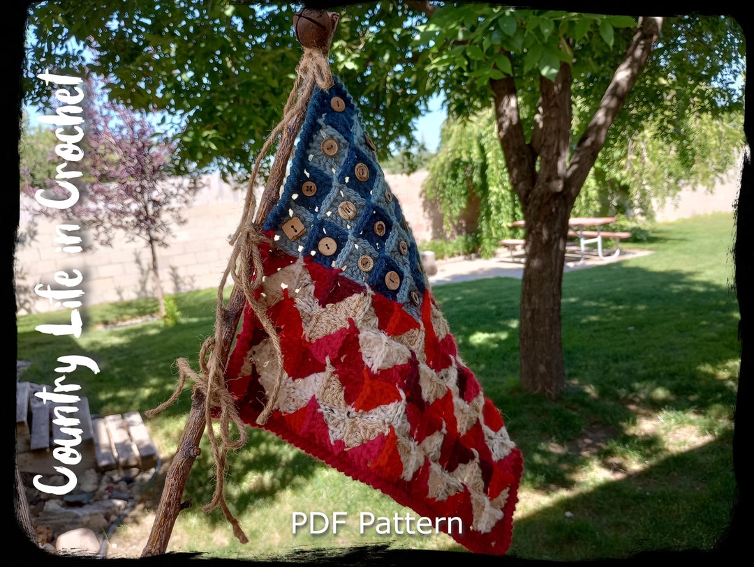Patchwork Crochet Flag Pattern: Granny Square Mini Quilt (PDF Pattern) - Etsy