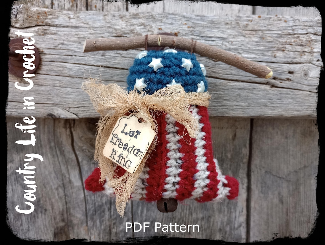 PDF Pattern Patriotic Liberty Bell Crochet Pattern Ornament - Etsy