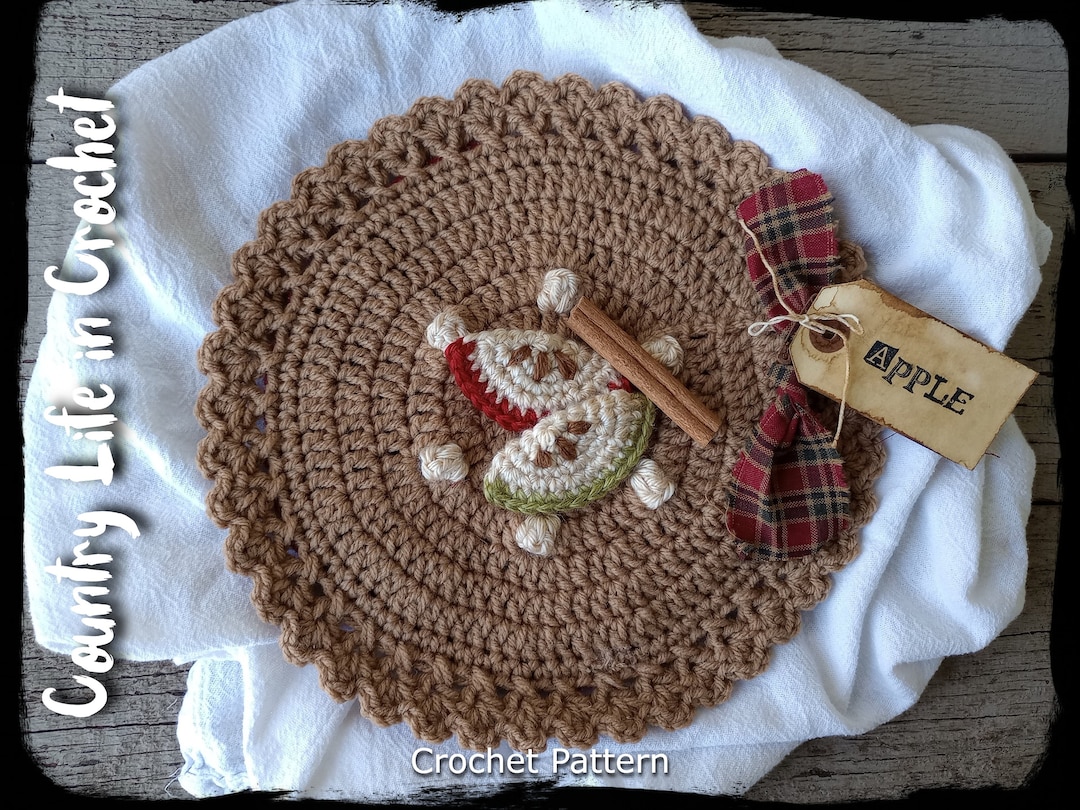 Apple Pie Potholder Crochet Pattern, Thanksgiving Pie Hot Pad, Fall ...