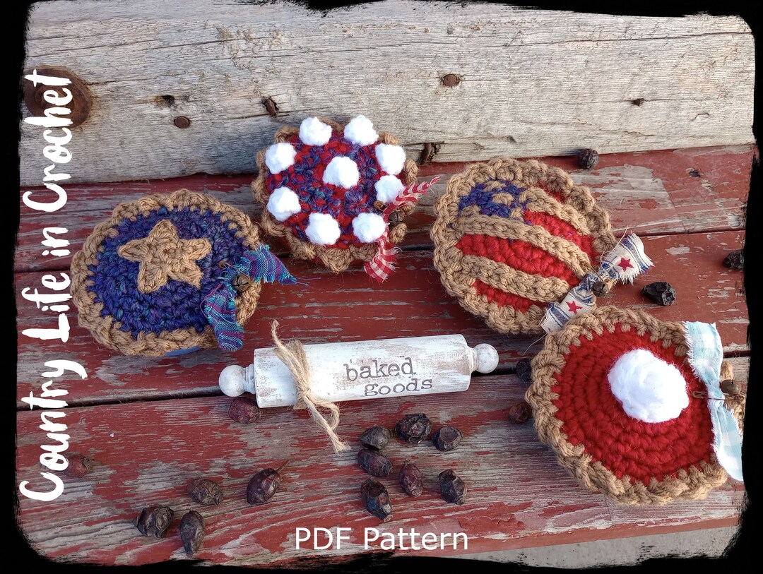 PDF Pattern, Miniature Summer Pie Crochet Pattern, 4th of July ...